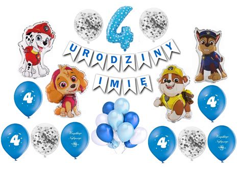 Zestaw Psi Patrol Balony 4 Urodziny Chase Skye 11854735406 Allegro Pl