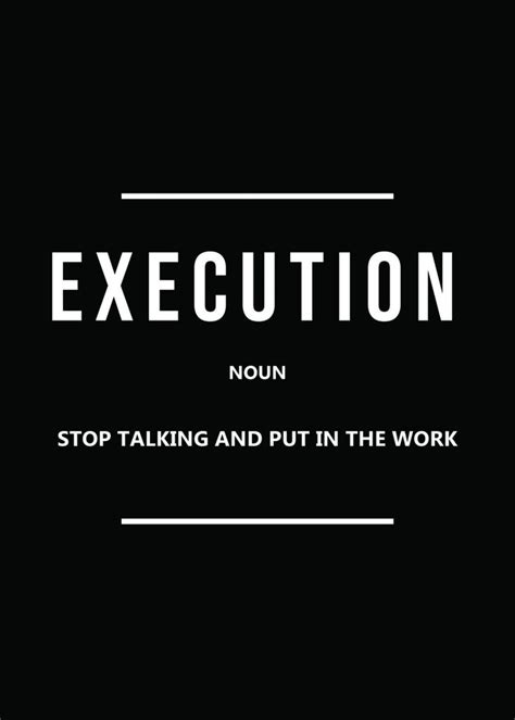 Execution Poster By ArtNinja Displate Motivational Quotes Hustle
