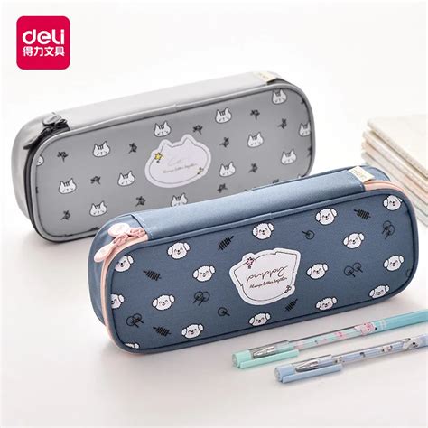 연필 가방 만화 패턴 연필 주머니 패브릭 지퍼 펜 케이스 2309049mm 2 색 선택 가능pencil Bags