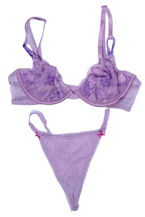 Liz Jordan Purple Lace Bra And Panties Set Fans Utopia