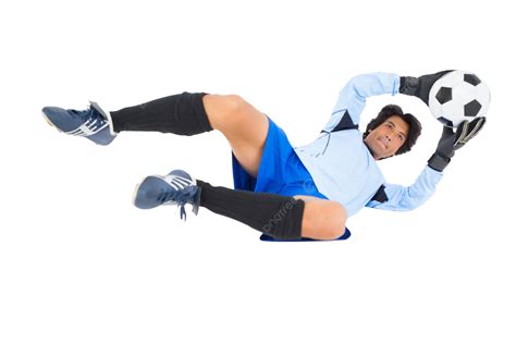 Goalkeeper In Blue Making A Save World Position Soccer Saving Png