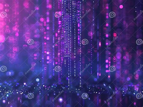 Abstract Binary Code Rainfall Digital Art Technology Background Stock