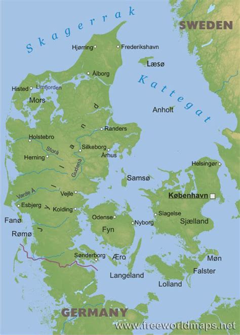 Denmark Physical Map And Geography