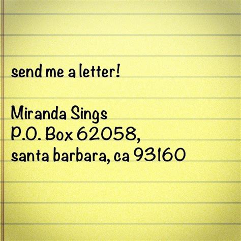 Miranda Sings On Twitter Send Me Fan Mail Cant Wait To Read It I