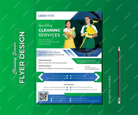 Premium Vector Free Vector Cleaning Service Flyer Template Design