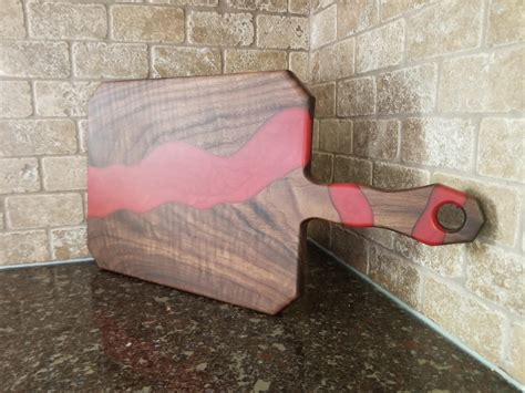 Red Epoxy And Black Walnut With Handle Epoxy Concepts