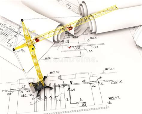 在图画的建筑用起重机 库存例证 插画 包括有 大量 设计员 家庭 建筑 工程师 拱道 异常分支 49227873
