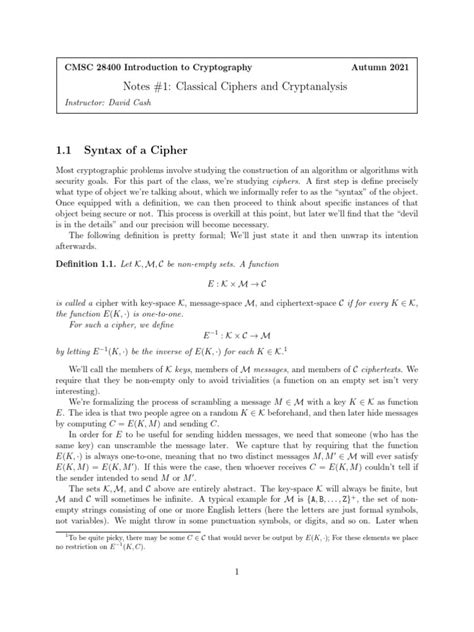 01 Classical Ciphers Pdf