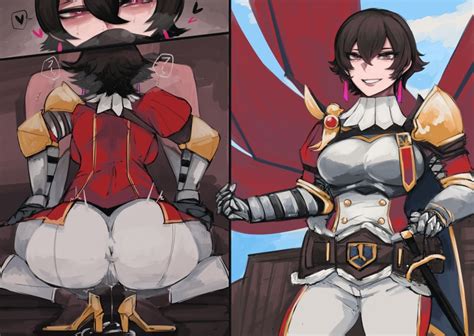 Rule 34 Anus Armor Asamegasame Ass Backboob Black Hair Earrings