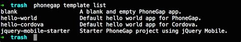 Phonegap Cli And Templates