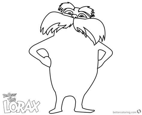 Lorax Coloring Pages Line Art Free Printable Coloring Pages