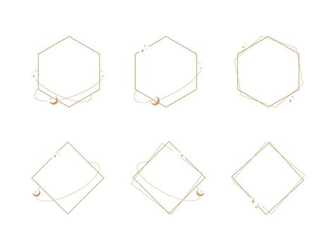 Premium Vector Modern Minimalist Aesthetic Line Elements Trendy Linear Frames With Stars