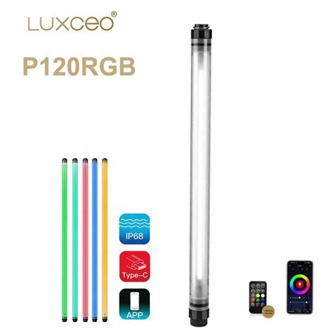 LUXCEO P120 RGB LED Video Light 120cm Remote Control Waterproof IP68 ...