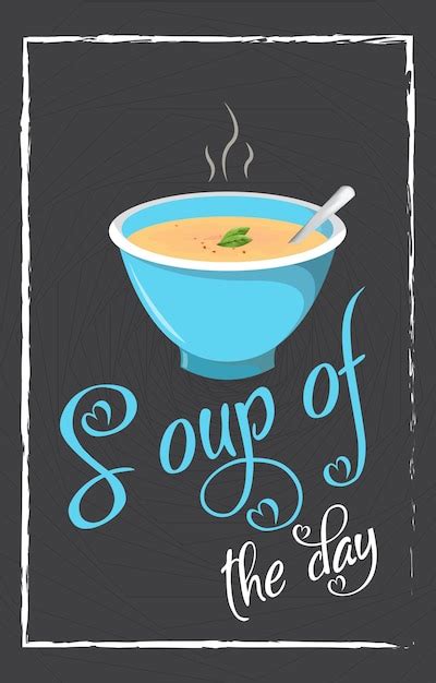 Sopa del día diseño de concepto de comida ilustración de vector
