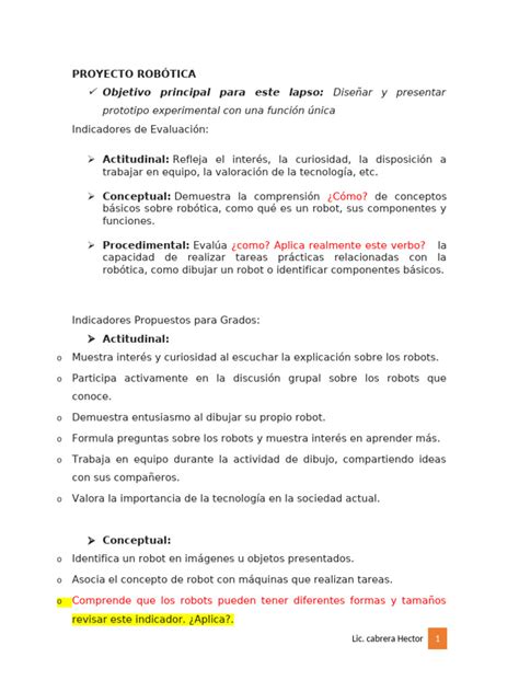 Proyecto Robótica Pdf