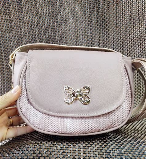 Bolsa Feminina Transversal Nude Em Material Vegano Bolsa De Ombro Feminina Madame Borboleta
