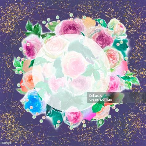 분홍색과 살구 색깔의 장미 꽃잎과 피에르 드 론사드 꽃 화환과 수채화 메시지 카드 일러스트 레이 션 개화기에 대한 스톡 벡터