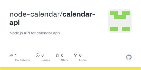 Github Node Calendarcalendar Api Nodejs Api For Calendar App