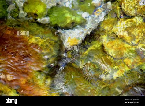 Abstract Of Refraction And Diffraction Of Light On Moving Water Stock