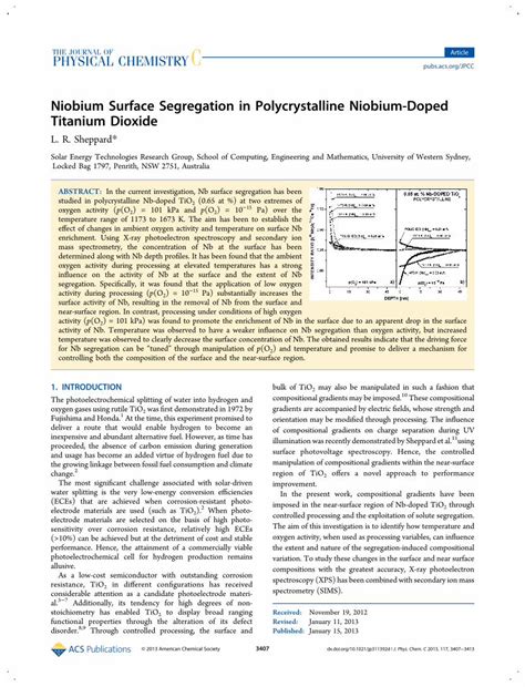 Pdf Niobium Surface Segregation In Polycrystalline Niobium Doped