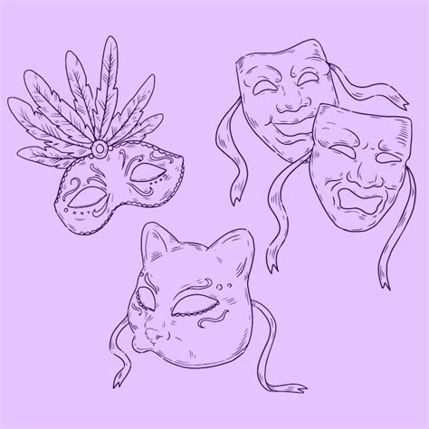 Theatre Mask Outline Vectors And Illustrations For Free Download Freepik