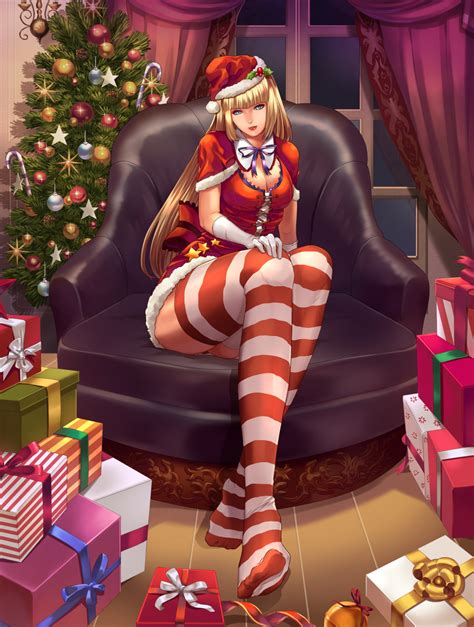 Rule 34 Alluring Blonde Hair Blue Eyes Christmas Outfit Christmas