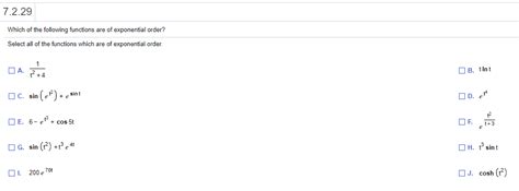 solved 7 2 29 which of the following functions are of