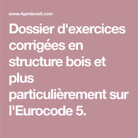 Exercices Corrigés en Eurocode 5 Structure Bois