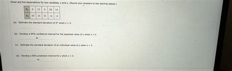 Solved Given Are Five Observations For Two Variables X ﻿and