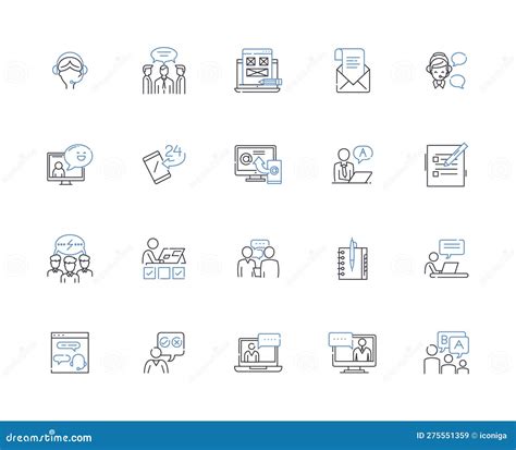 Reaching Out Line Icons Collection Connection Outreach Assistance Gesture Bridge Support