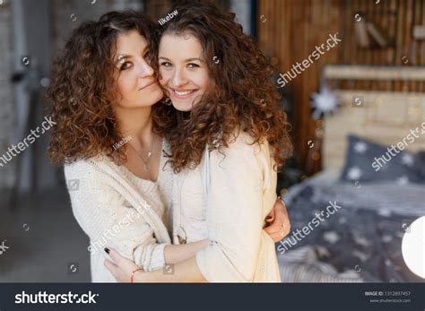 Two Beautiful Curly Twins Smile Stock Photo Shutterstock