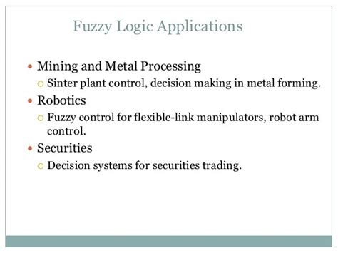 Application Of Fuzzy Logic