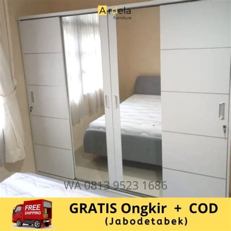 Jual Lemari Pakaian Pintu Sliding Mewah Minimalis Pintu Murah Kab Bekasi Rumah Tokopedia