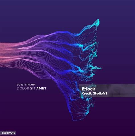 동적 방출 입자 배열입니다 스플래시 모방 물 추상적인 배경입니다 벡터 일러스트입니다 3차원 형태에 대한 스톡 벡터 아트 및 기타 이미지 3차원 형태 과학 과학과