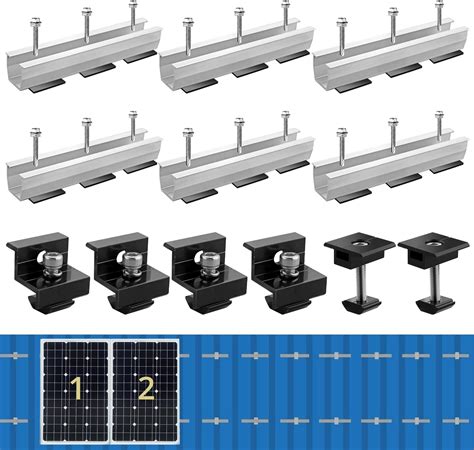 Copgge 12 Pack Solar Panel Middle Clamp Aluminium 30mm Pv Solar Roof Mounting