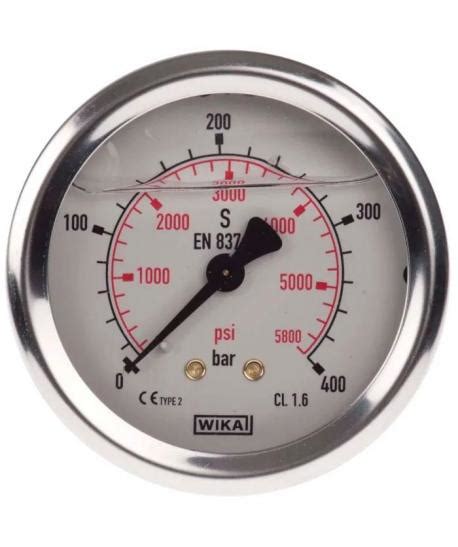 Manómetro De Glicerina 5800 Psi H Atrás 63 Mm
