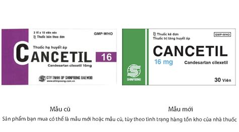 Cancetil 16mg Trị Tăng Huyết áp Suy Tim 3 Vỉ X 10 Viên 01 2026