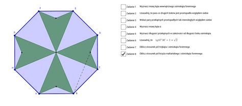 Ośmiokąt foremny zadań GeoGebra