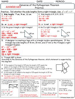 Pythagorean Theorem Converse Guided Notes And Practice TPT