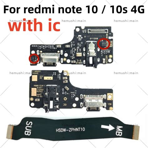 USB Charging Charger Port Board For Xiaomi Redmi Note 10 10s 4G Mainboard Flex USB Port Ribbon
