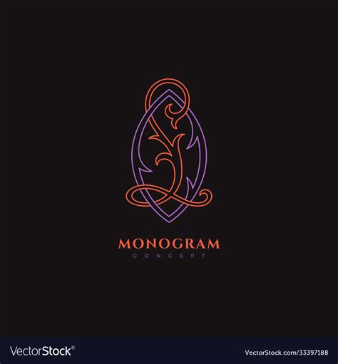 Luxury Monogram Lo Royalty Free Vector Image Vectorstock