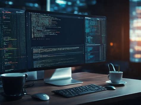 Computer Screen Displaying Application Coding Code Premium Ai