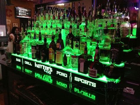 4 Step LED Liquor Shelves Back Bar Shelving For Bars Restaurants