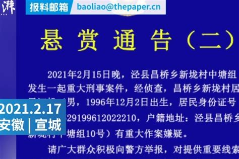 安徽一95后涉重大刑事案件在逃 警方悬赏五万元凤凰网视频凤凰网
