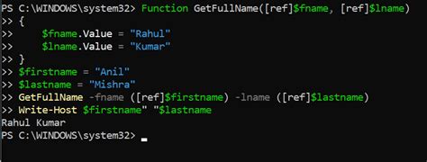 How To Use Powershell Reference Variable