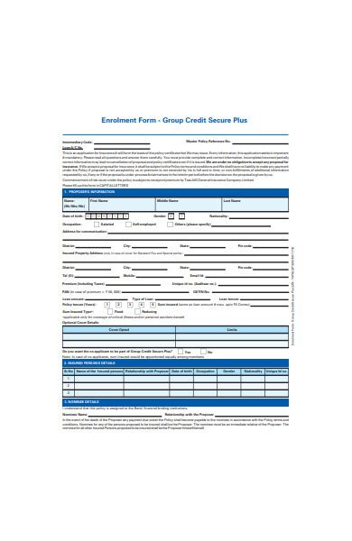 FREE 34 Enrolment Form Samples PDF MS Word Google Docs
