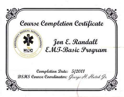 Emt Certificate Ppt Free Download
