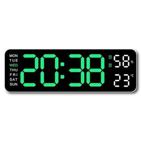 GRANDE HORLOGE MURALE Numérique Température et Humidité Affichage de la