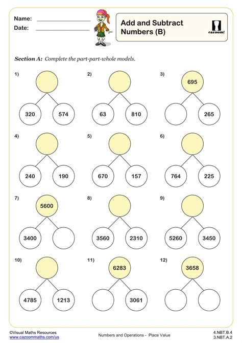 add and subtract numbers b fun and engaging 4th grade pdf worksheets