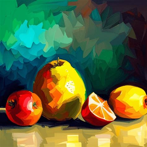 Cuadro De Frutas Con Hermoso Fondo Foto Premium